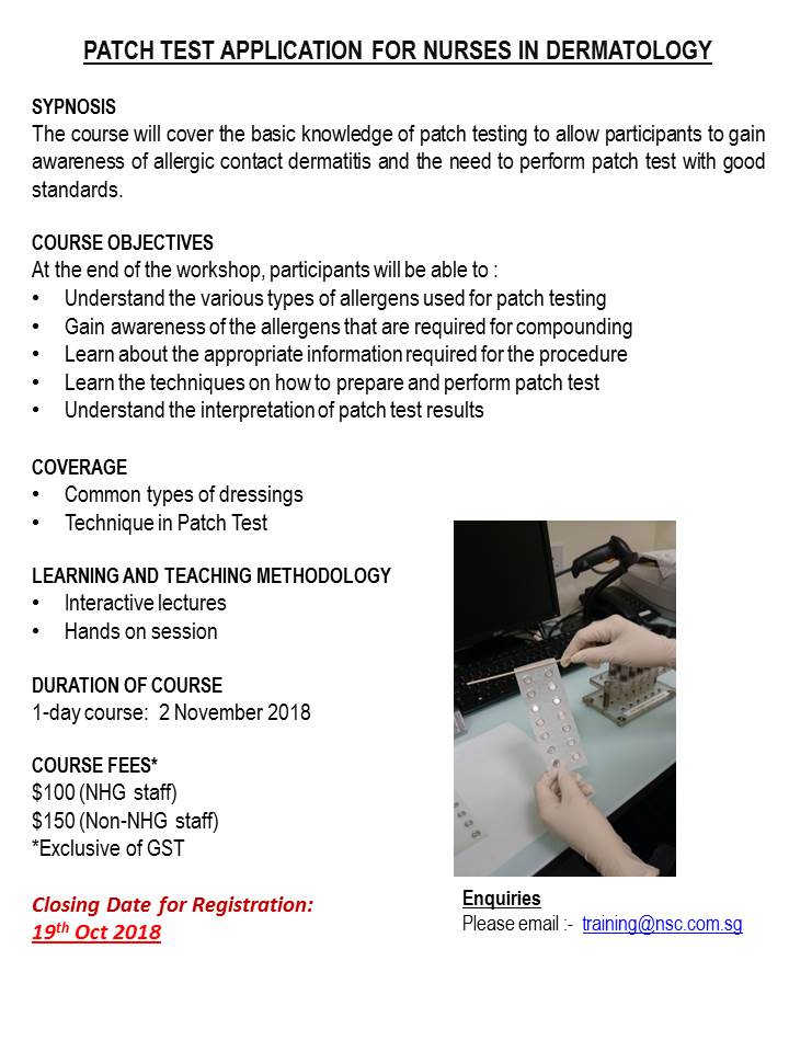 Patch Test Application For Nurses In Dermatology 2018 | National Skin ...
