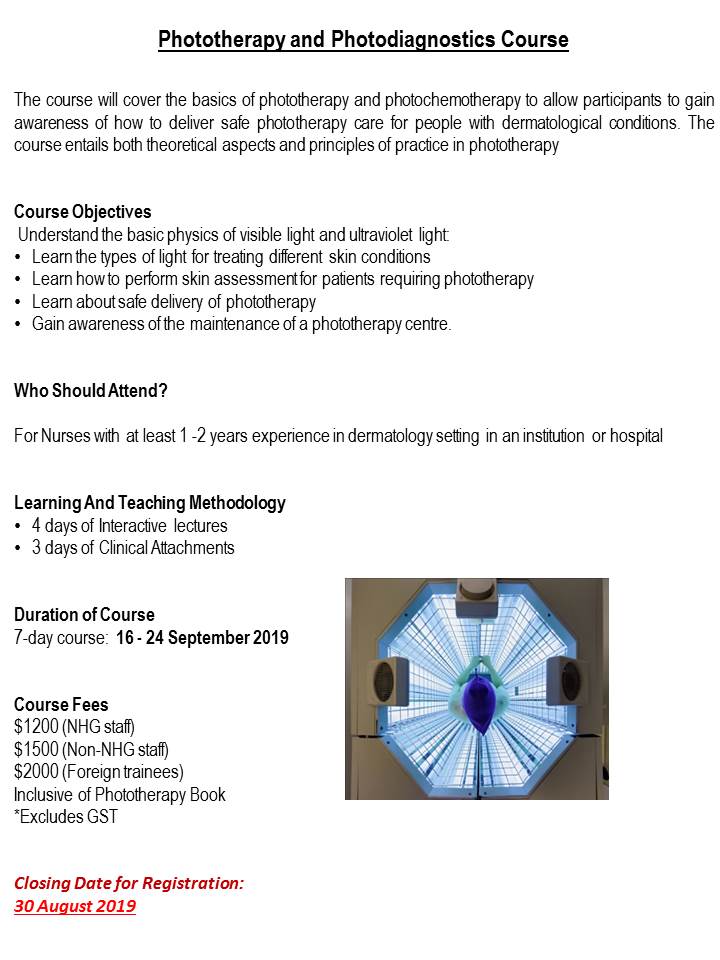 Phototherapy and Photodiagnostics Course | National Skin Centre - NSC